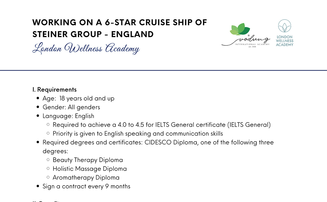 Working on a 6-Star cruise ship of Steiner group - England - Võ Dung ...